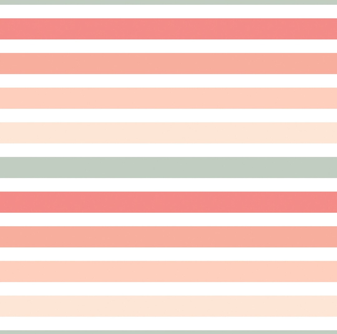 Vintage Spring Stripe Fabric, Pink and Mint Stripe Fabric, Fabric by ...