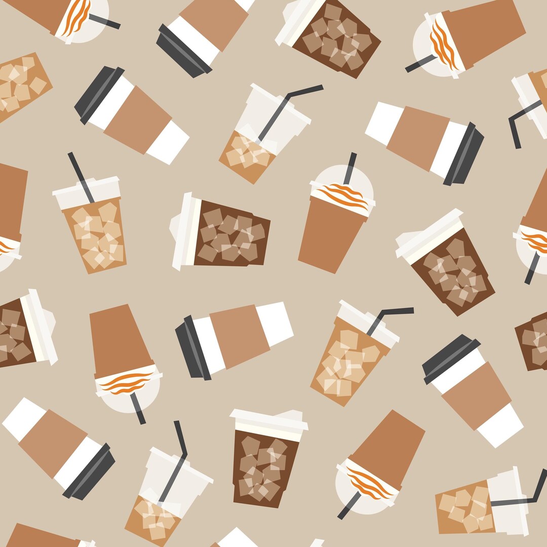 Tan Coffee Fabric, Coffee Cup Fabric, Fabric by the Yard, Little Arrow ...