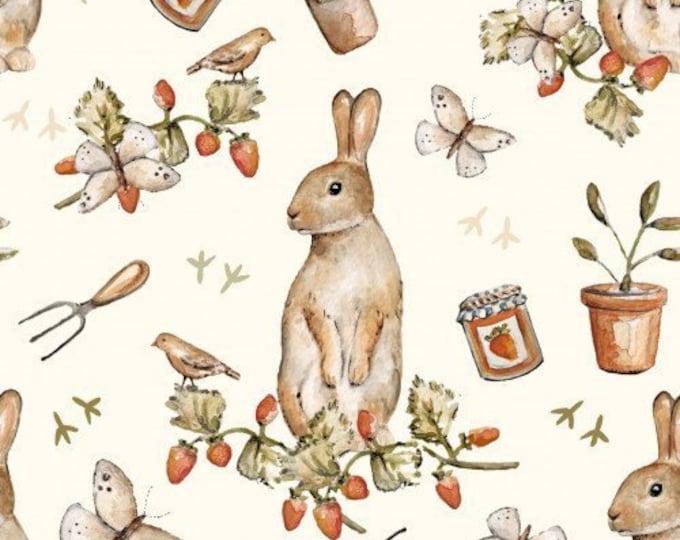 Bunny and Butterfly Fabric, Fabric by the Yard, Easter Fabric, Spring ...