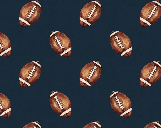 Football Fabric Small College Football Navy Stripes by ...