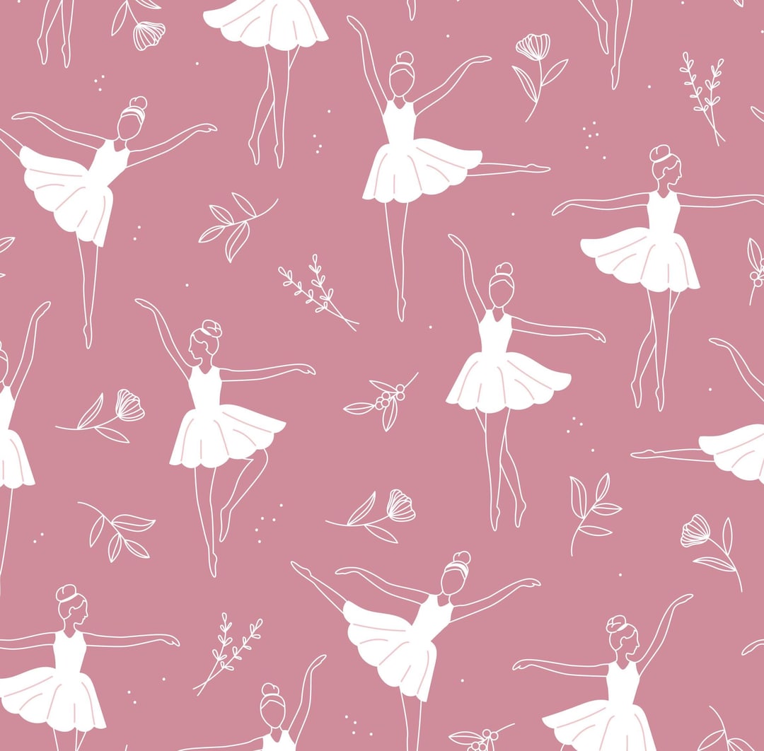 Dark Pink Ballet Fabric, Ballerina Dancer Fabric, Fabric by the Yard ...