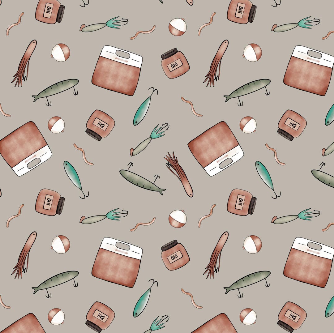 Fishing Tackle Fabric, Tackle Box Fabric, Fabric by the Yard, BY Design ...