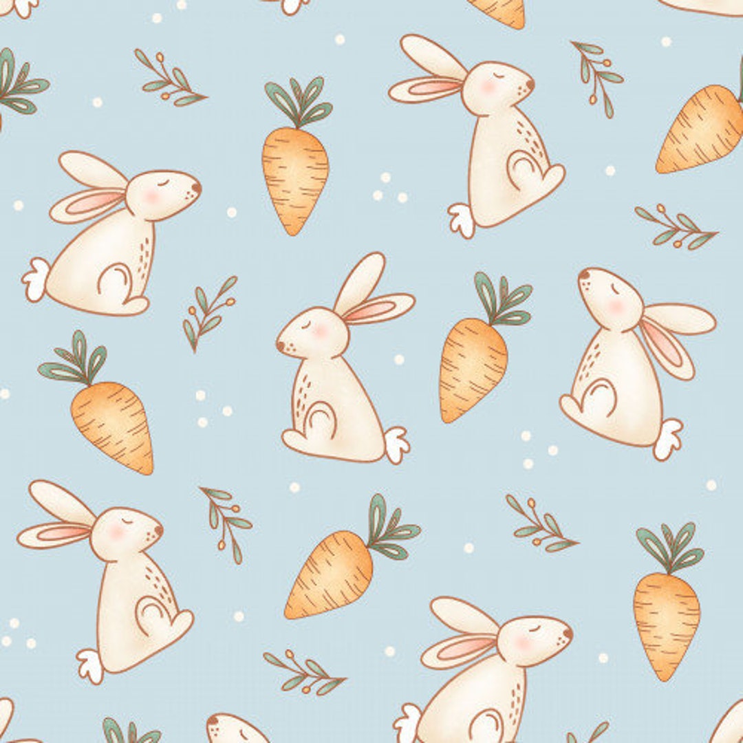 Easter Bunny Fabric, Fabric by the Yard, Krystal Winn, Cottontail Mr ...