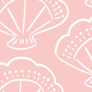 Pink Seashell Fabric, Fabric by the Yard, Shop Cabin, Seashell Swim ...