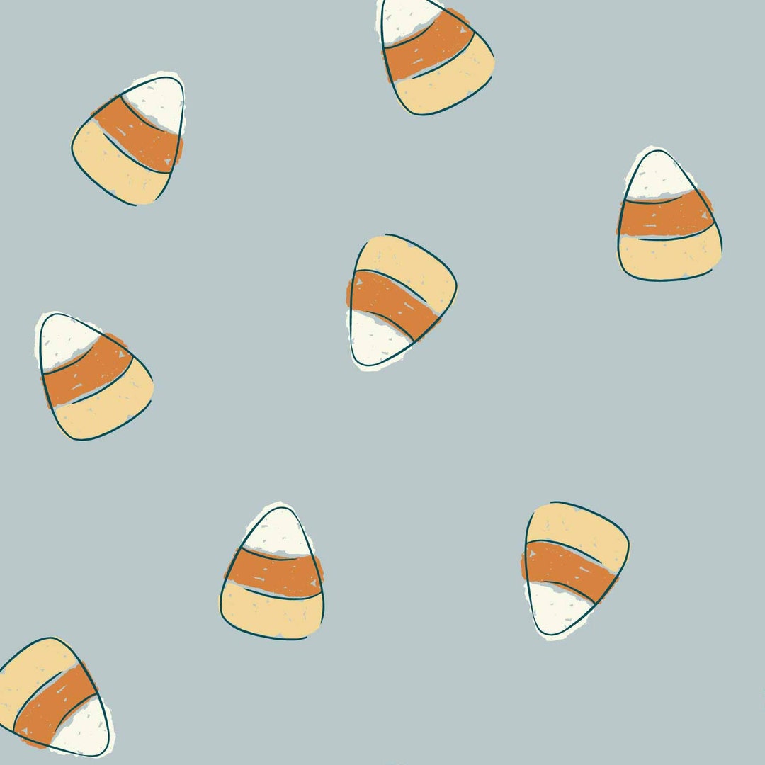 Blue Candy Corn Fabric, Fabric by the Yard, Halloween Fabric, Jackie ...