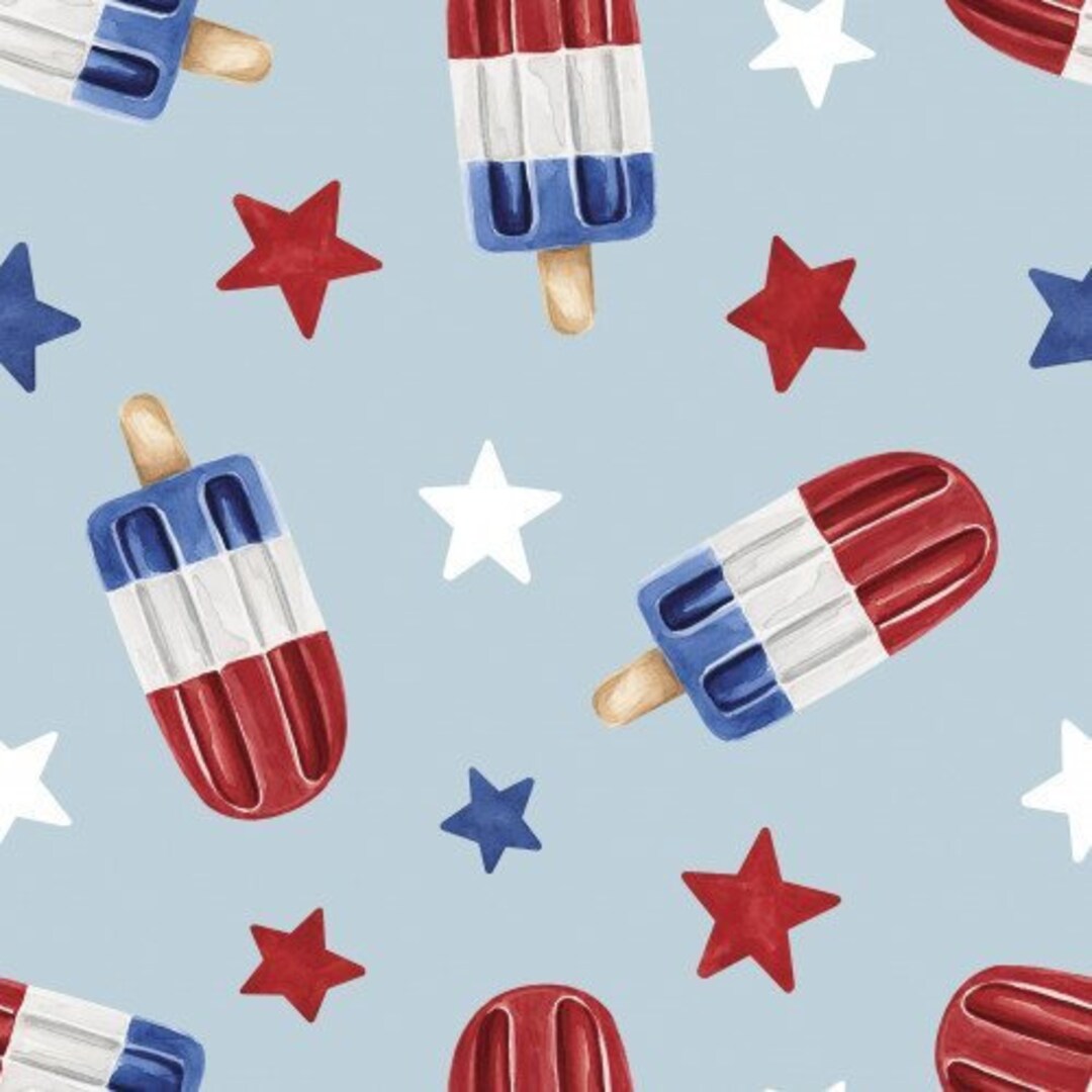Bomb Pop Fabric, Popsicles and Stars, Fabric by the Yard, 4th of July ...