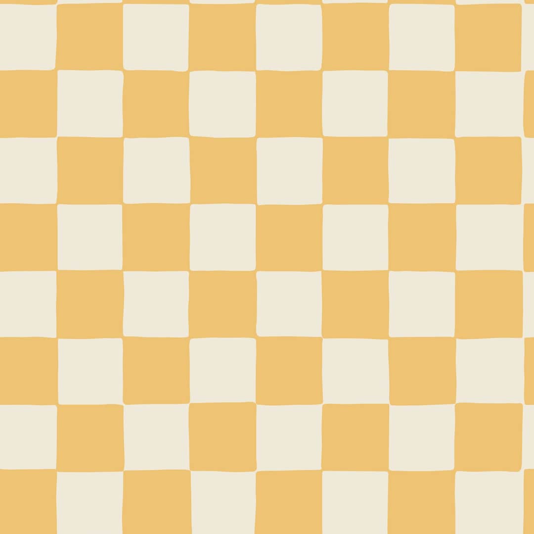 Yellow Checker Fabric, Retro Checkboard Fabric, Fabric by the Yard ...