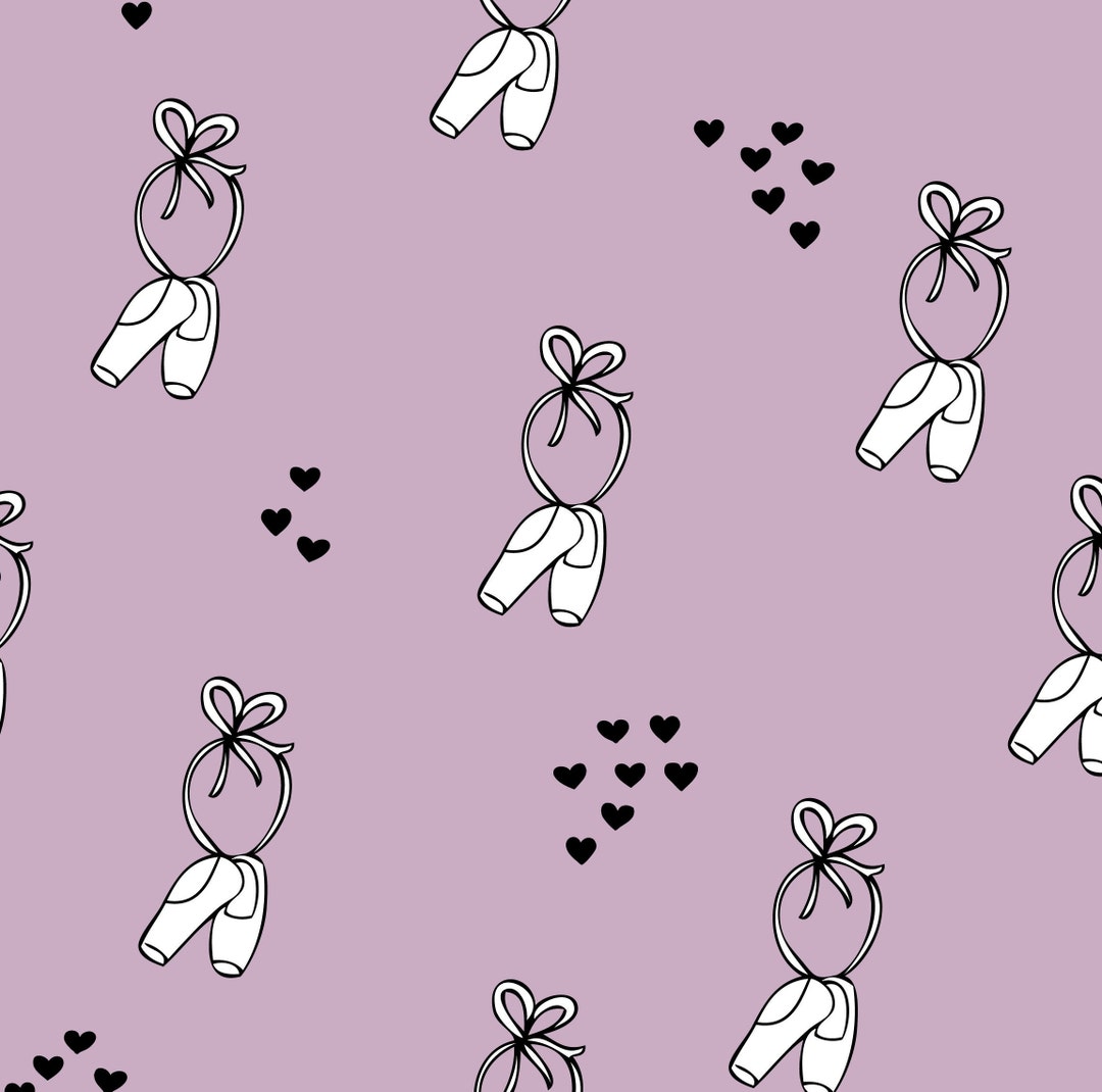 Purple Ballet Fabric, Ballerina Shoe Fabric, Fabric by the Yard, Little ...
