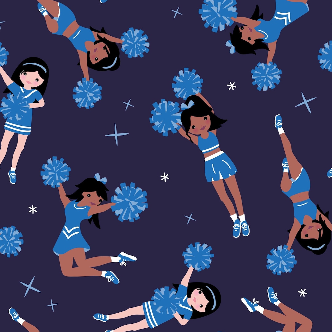 Blue Cheerleading Fabric, Cheerleader Fabric, Fabric by the Yard ...