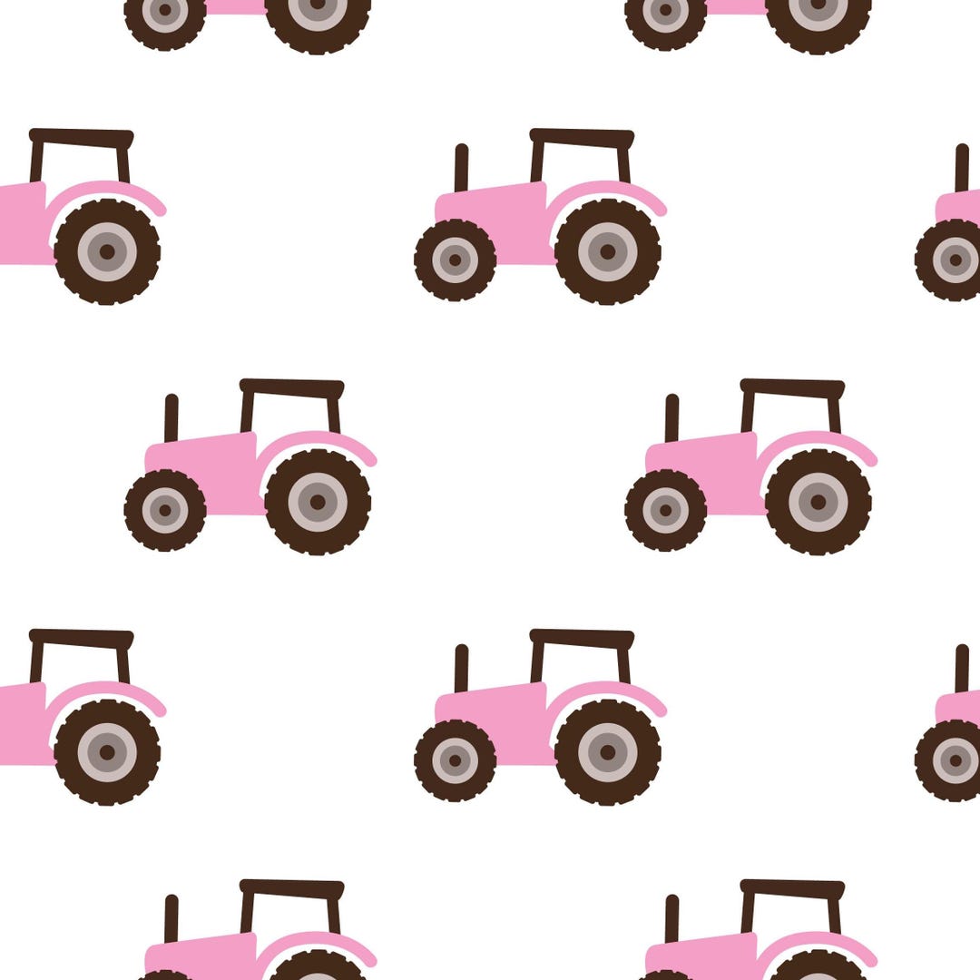Pink Tractor Fabric, Girl Tractor Fabric, Fabric by the Yard, Little ...