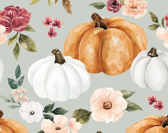 Autumn Pumpkin Fabric, Fabric by the Yard, Cate & Rainn, Broadcloth ...