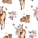 Floral Horse Cowgirl Fabric, Fabric by the Yard, Floral Cowgirl Boots ...