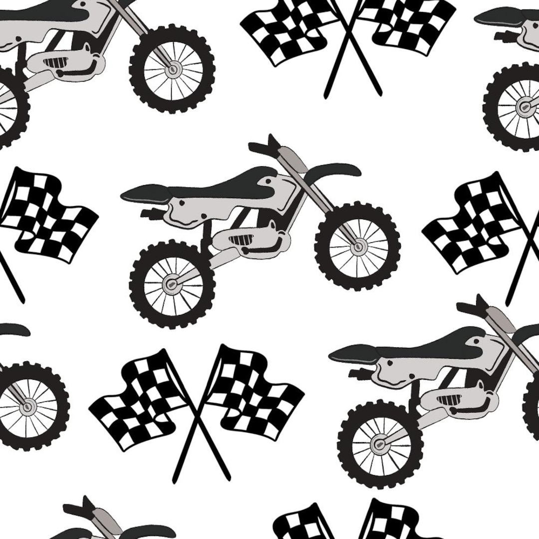 Dirt Bike Fabric by the Yard, Motocross Fabric, Motorcycle Fabric ...