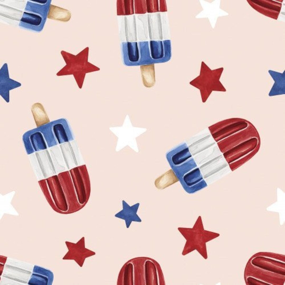 Bomb Pop Fabric, Popsicles and Stars, Fabric by the Yard, 4th of July ...