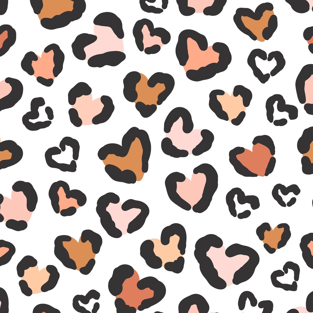 Heart Cheetah Print Fabric, Animal Print Fabric, Valentine's Day Fabric ...