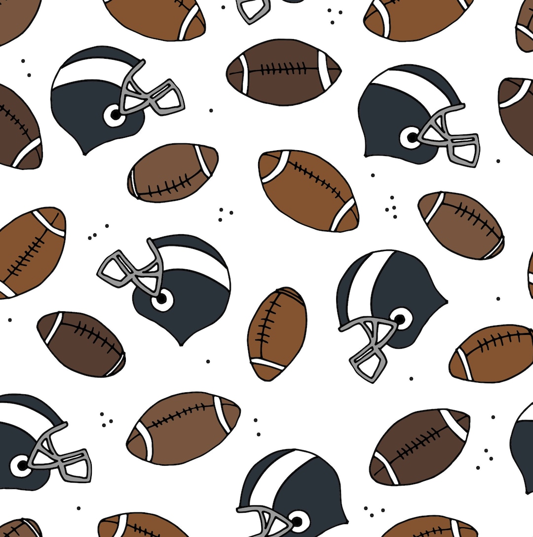 White Football Helmet Fabric, Fabric by the Yard, Sports Fabric, Little ...