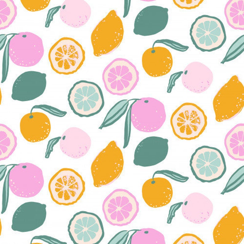 Summer Citrus Fabric, Lemon Lime, Fabric by the Yard, Indy Bloom Design ...