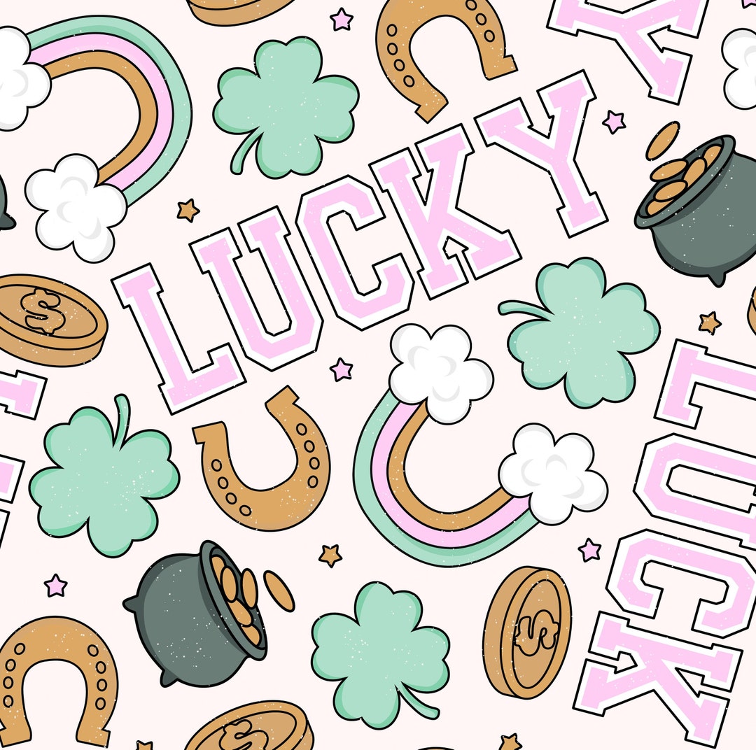 Lucky St. Patrick's Day Fabric, Fabric by the Yard, Pink Shamrock ...