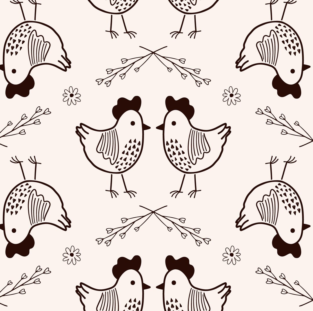 Cute Chicken Fabric, Fabric by the Yard, Kathrin Woo, Quilting Cotton ...