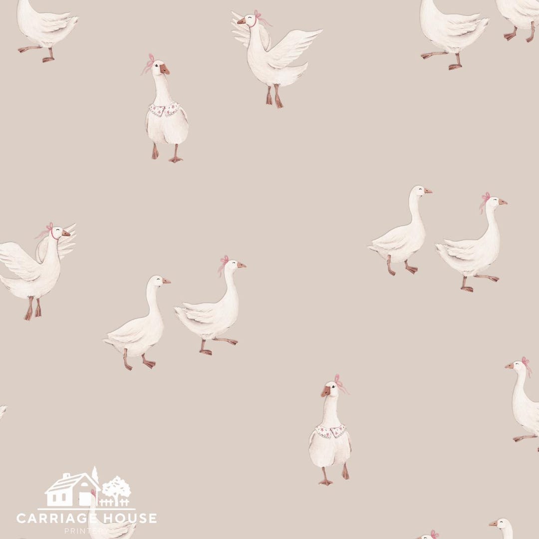 Goose Fabric, Girl Goose Fabric, Farm Animal Fabric, Fabric by the Yard ...