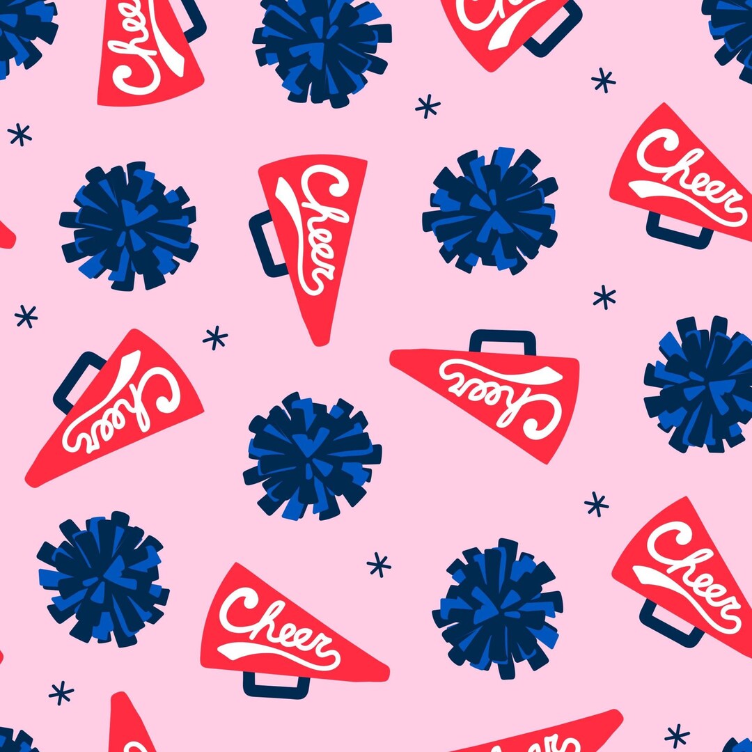 Pink Cheerleading Fabric, Cheer Pom Pom Fabric, Fabric by the Yard ...