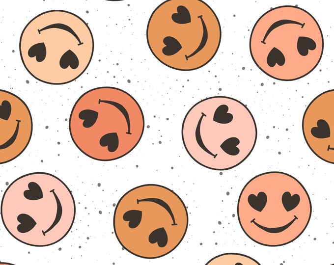 Happy Face Fabric Run Happy Faces Purples Blues by Clothcraft Happy ...