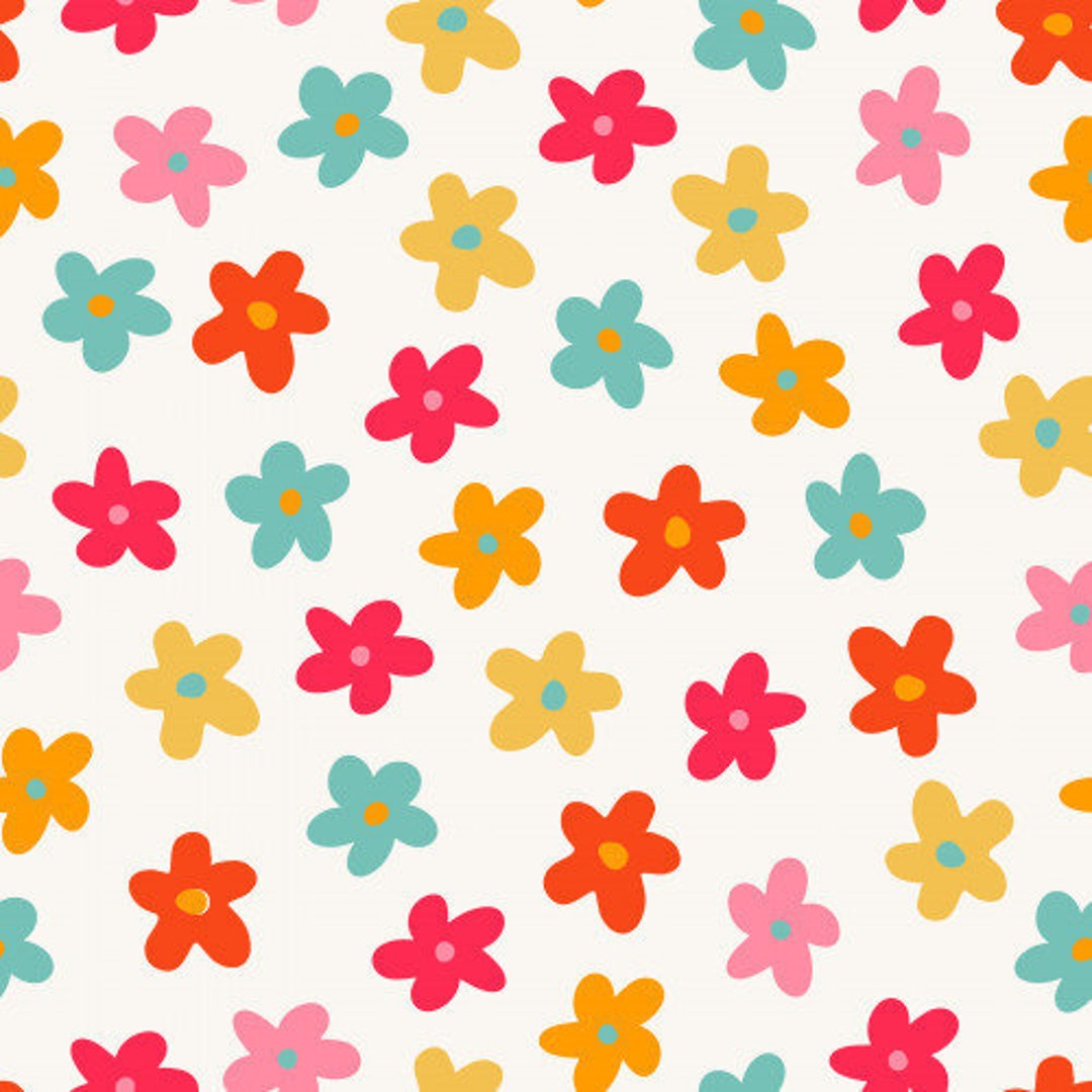 Retro Daisy Fabric , Fabric by the Yard, Vivie and Ash, Quilting Cotton ...
