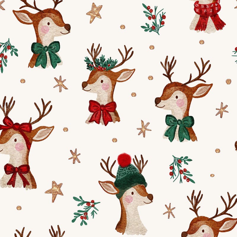 Cotton Reindeer Fabric - Etsy