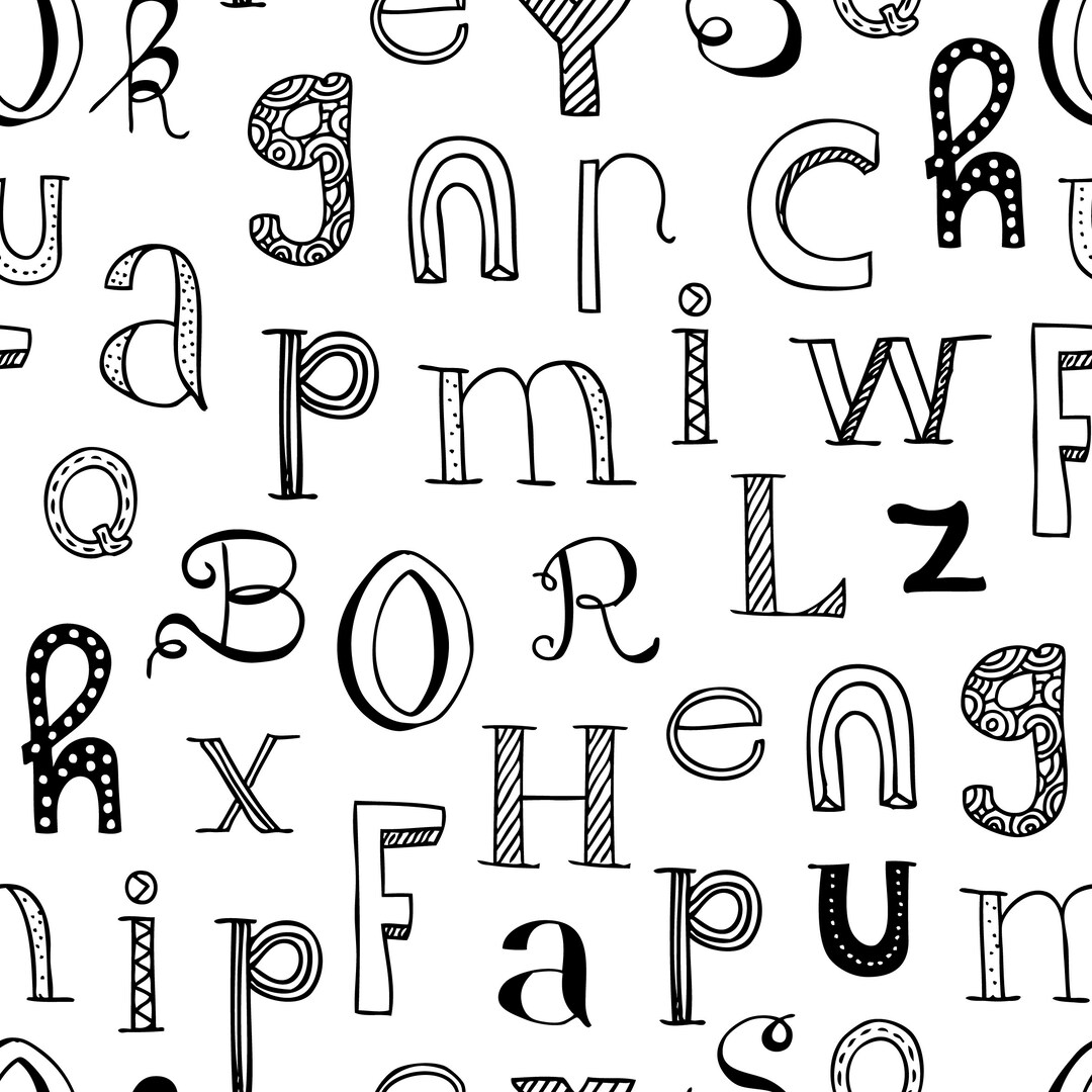 Alphabet Fabric, ABC Fabric, Fabric by the Yard, Back to School Fabric ...