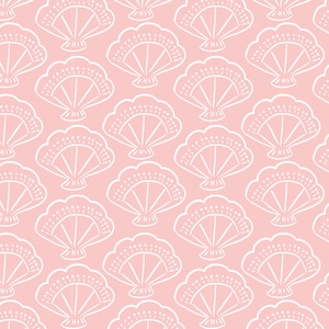 Pink Seashell Fabric, Fabric by the Yard, Seashell Swim Fabric ...