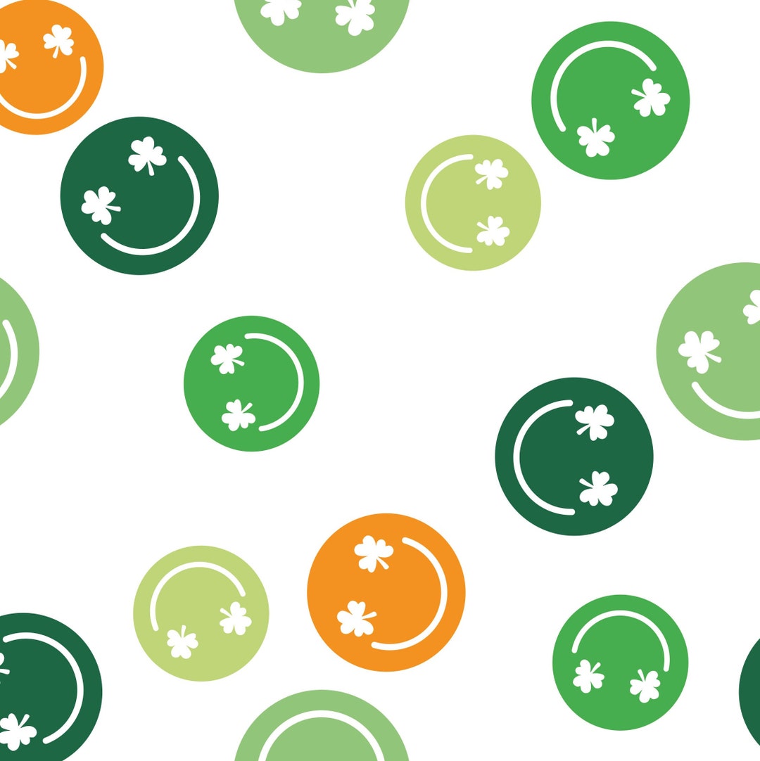 Shamrock Smiley Face Fabric, Fabric by the Yard, St. Patrick's Day ...