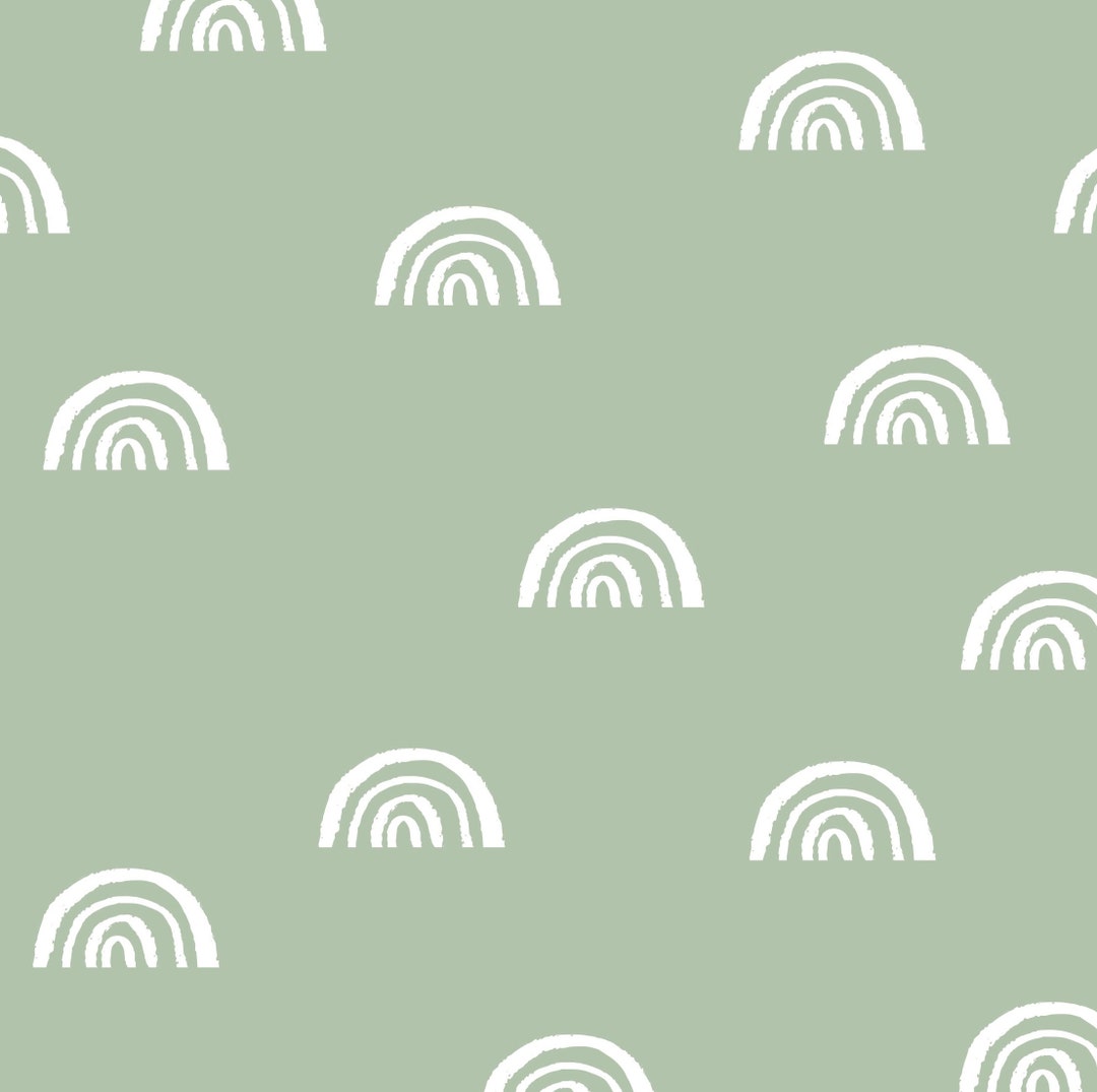 Seafoam Rainbow Fabric by the Yard, Fabric by the Yard, Rainbow Baby ...