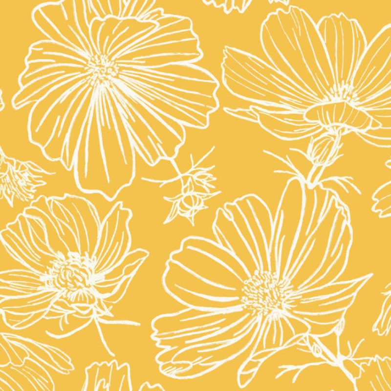 Yellow Floral Fabric - Etsy