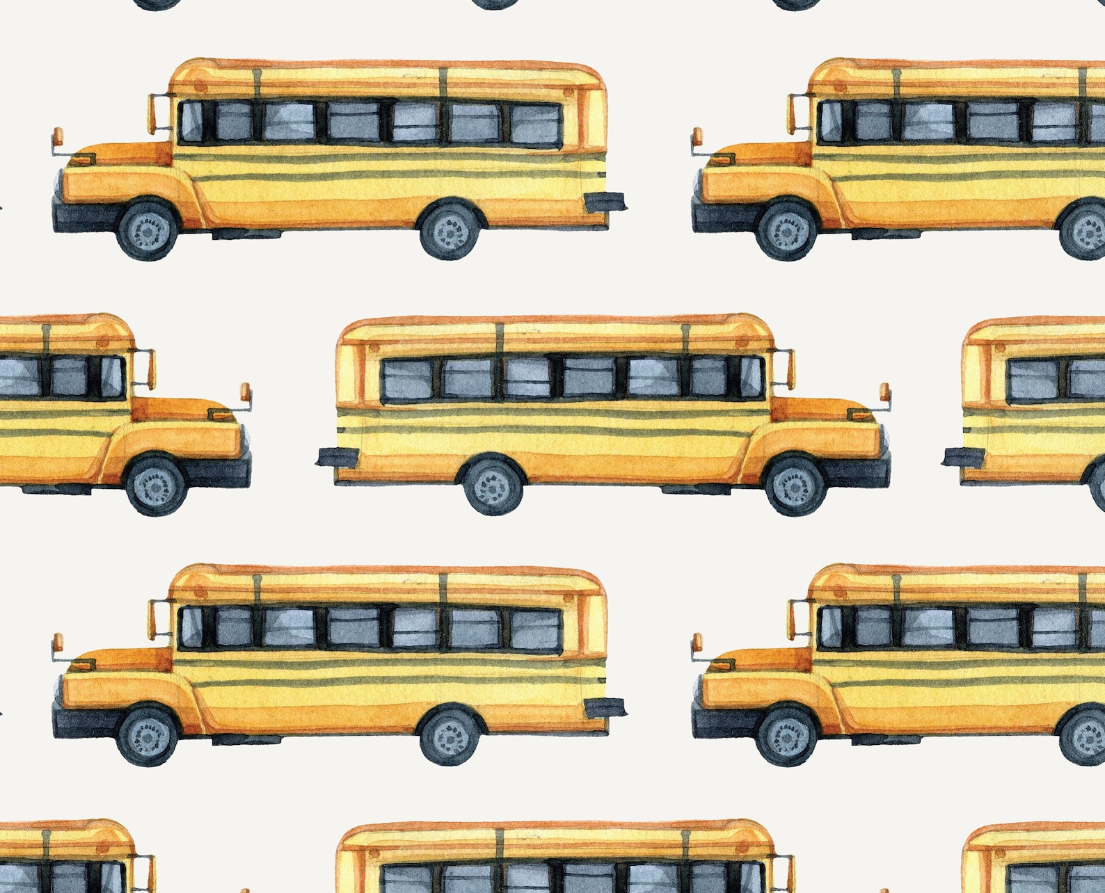 School Bus Fabric, Fabric by the Yard, Back to School Fabric, Quilting ...