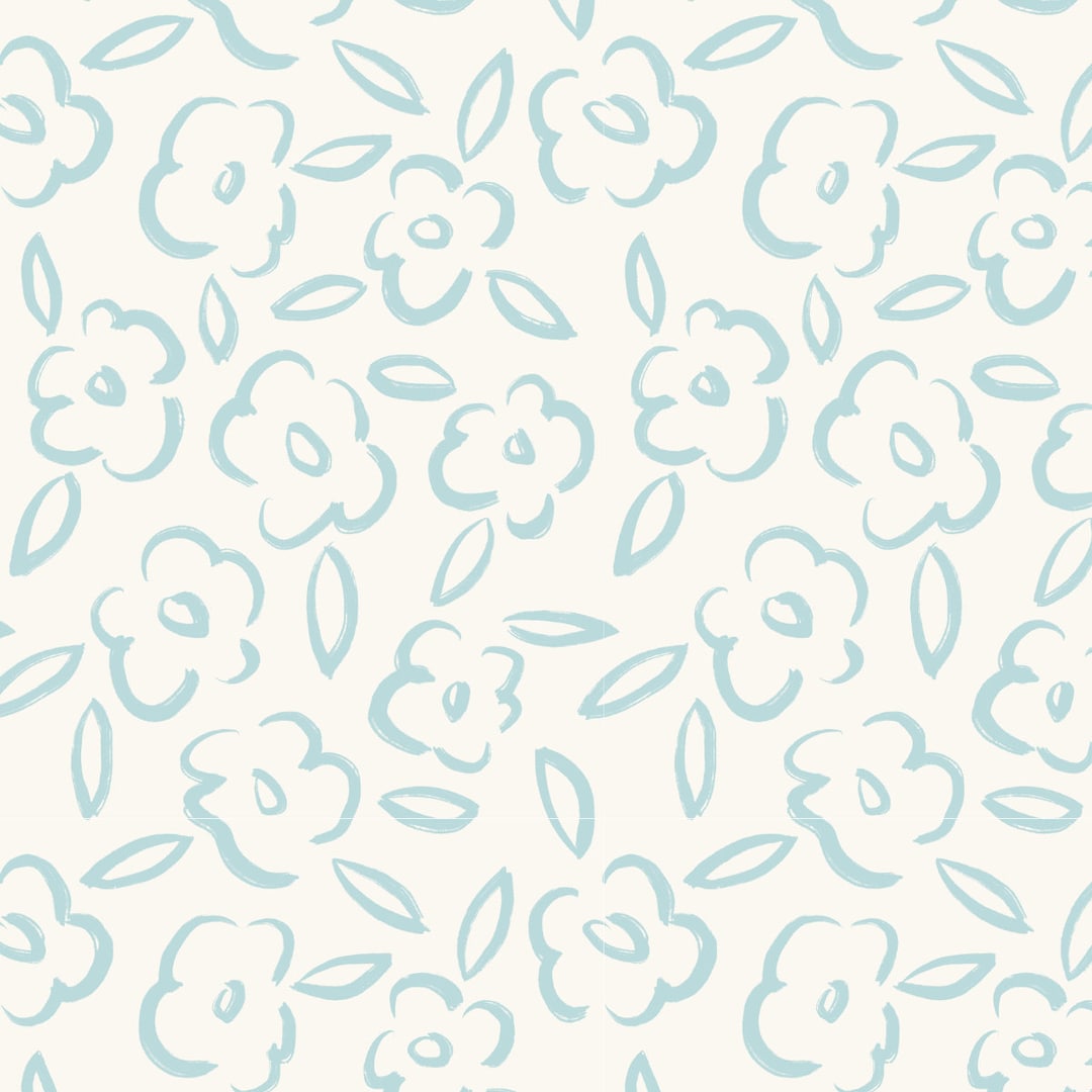 Light Blue Floral Fabric Hufton Studio Fabric by the Yard - Etsy