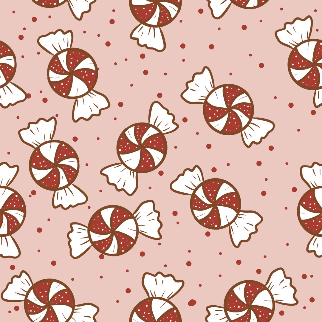 Pink Peppermint Candy Fabric, Christmas Fabric, Fabric by the Yard ...