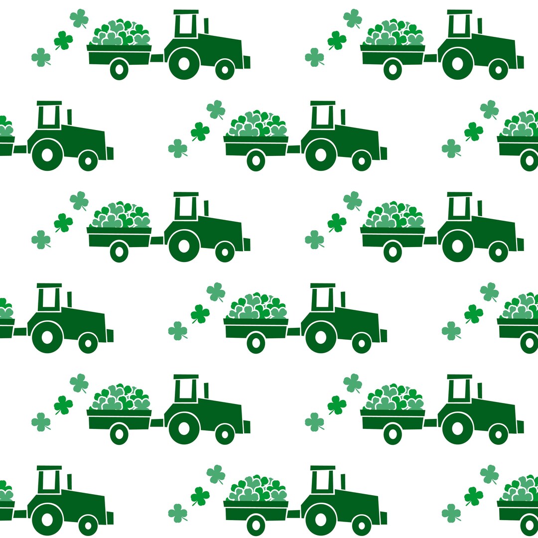 Shamrock Tractor Fabric, St. Patricks Day Fabric, Fabric by the Yard ...