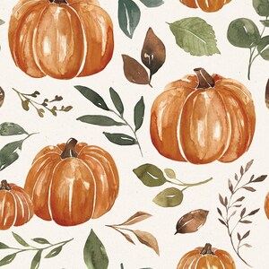 Autumn Pumpkin Fabric, Fabric by the Yard, Cate & Rainn, Broadcloth ...