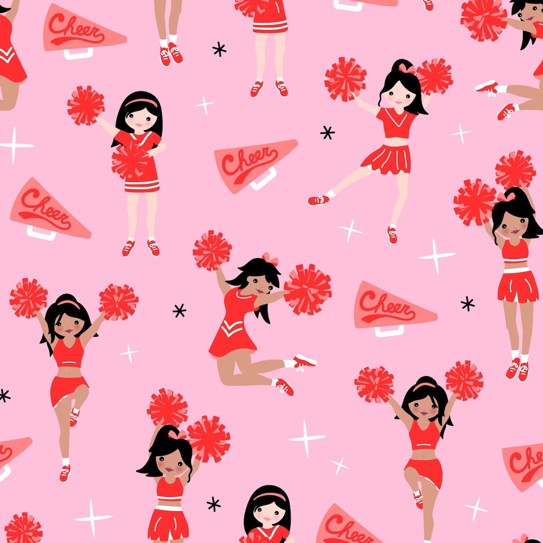 Pink Cheerleading Fabric, Cheerleader Fabric, Fabric by the Yard ...