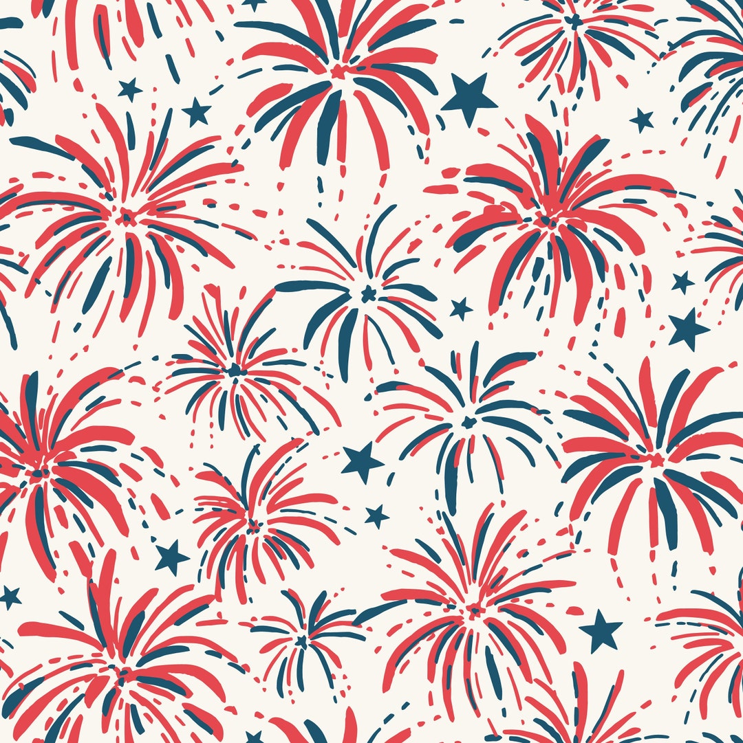 Firework Fabric, Fabric by the Yard, Independence Day, 4th of July ...