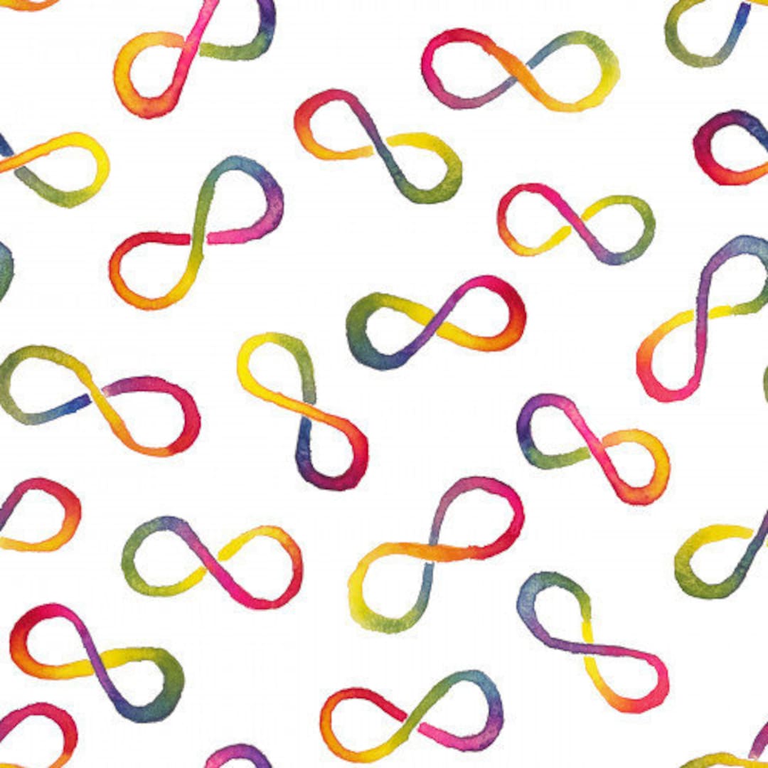 Neurodiversity Infinity Loop Fabric, Fabric by the Yard, Angelina Maria ...