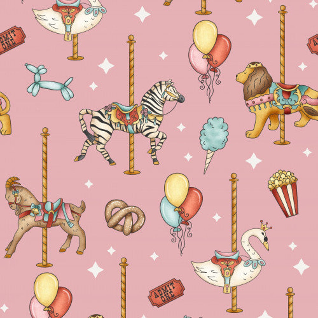 Carousel Fabric, Fabric by the Yard, Carnival Fabri, Krystal Winn ...