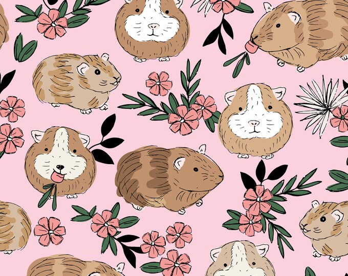 Guinea Pig Fabric Guinea Pigs and Cupcakes by Emilyrosethomson Guinea ...