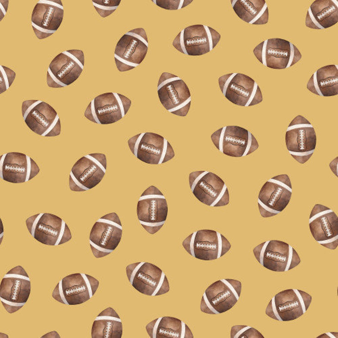 Mustard Football Fabric, Fabric by the Yard, Sports Fabric, Michelle ...