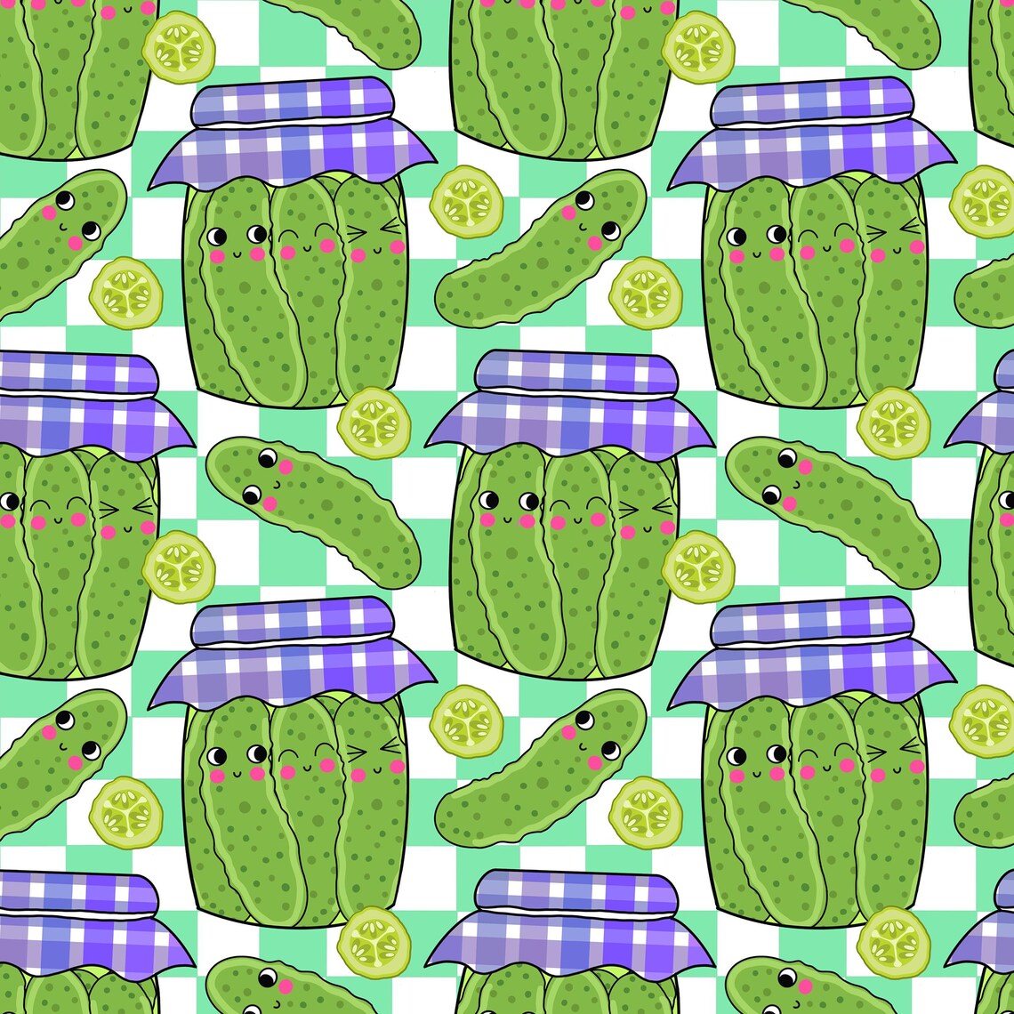 Pickle Jar Fabric, Cute Food Fabric, Children's Fabric, Fabric by the ...