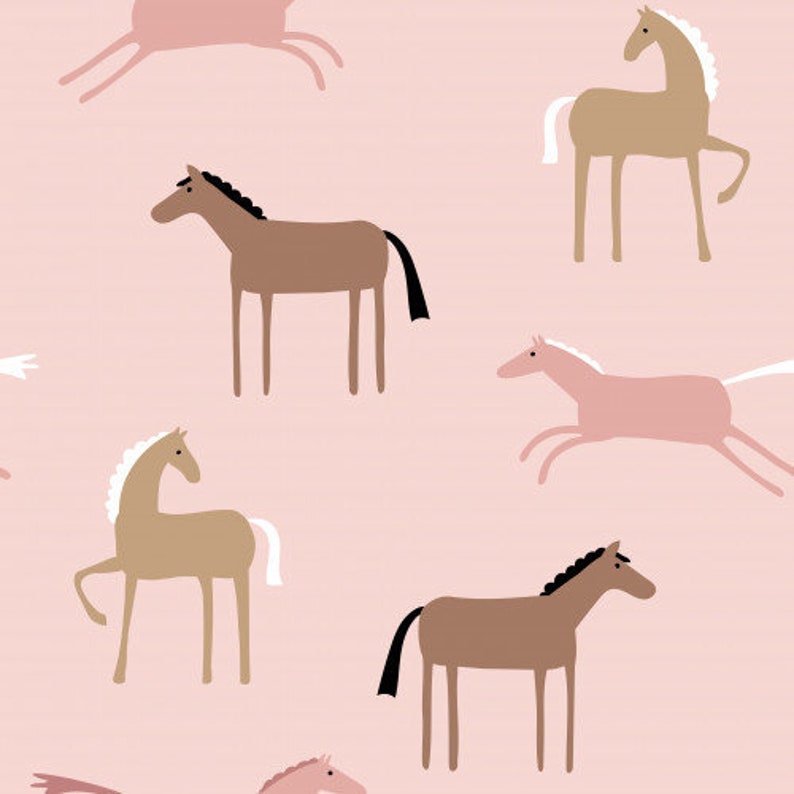 Pink Horse Fabric, Fabric by the Yard, Hey Cute Designs, Sewing ...