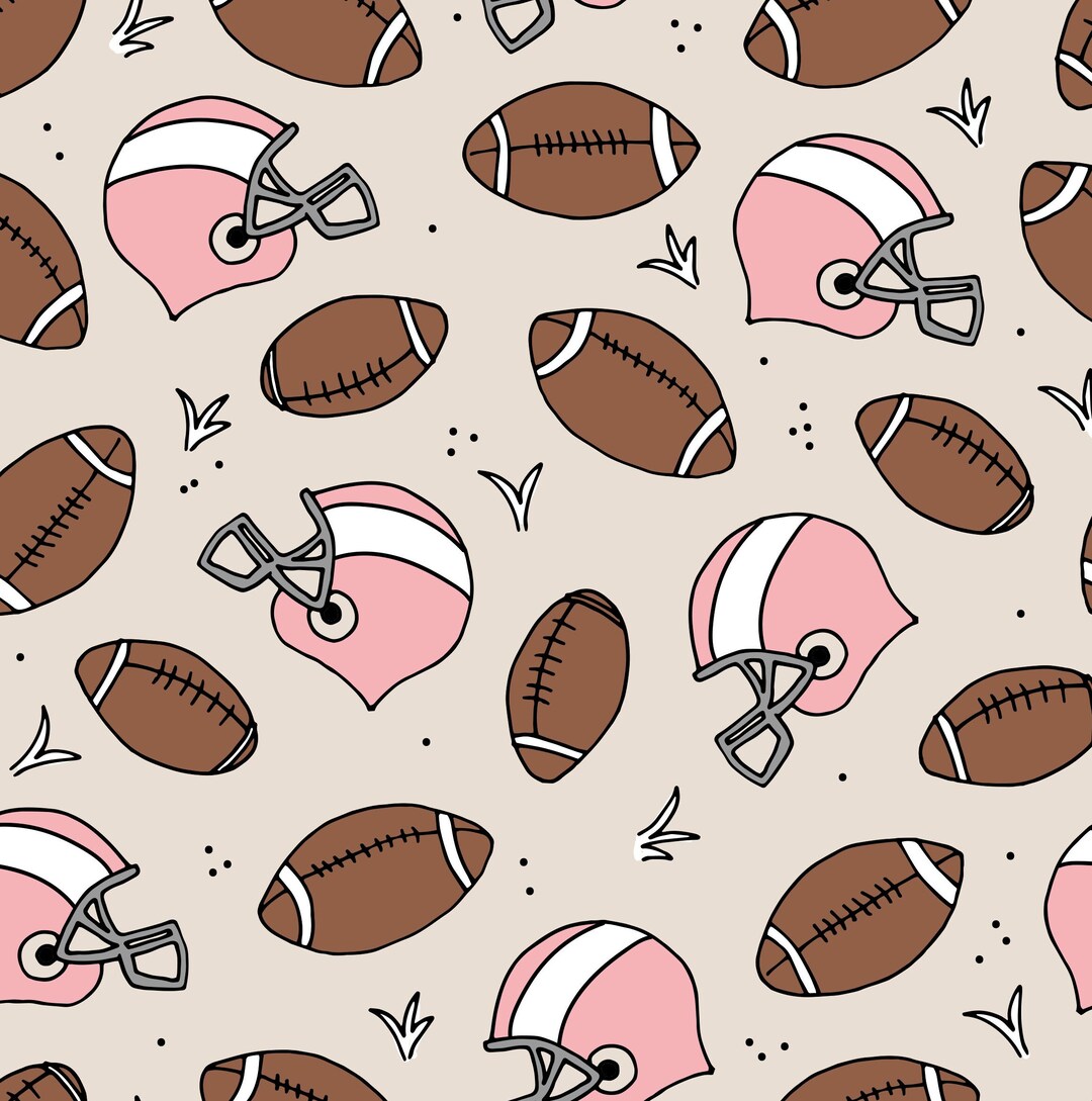 Pink Football Fabric, Girls Football Fabric, Fabric by the Yard, Sports ...