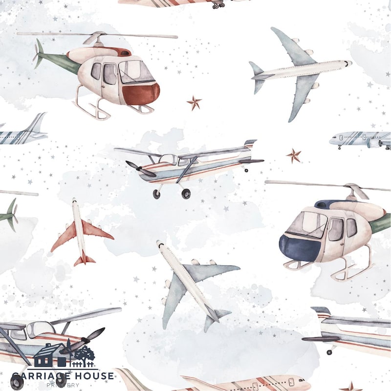 White Helicopter Fabric - Etsy