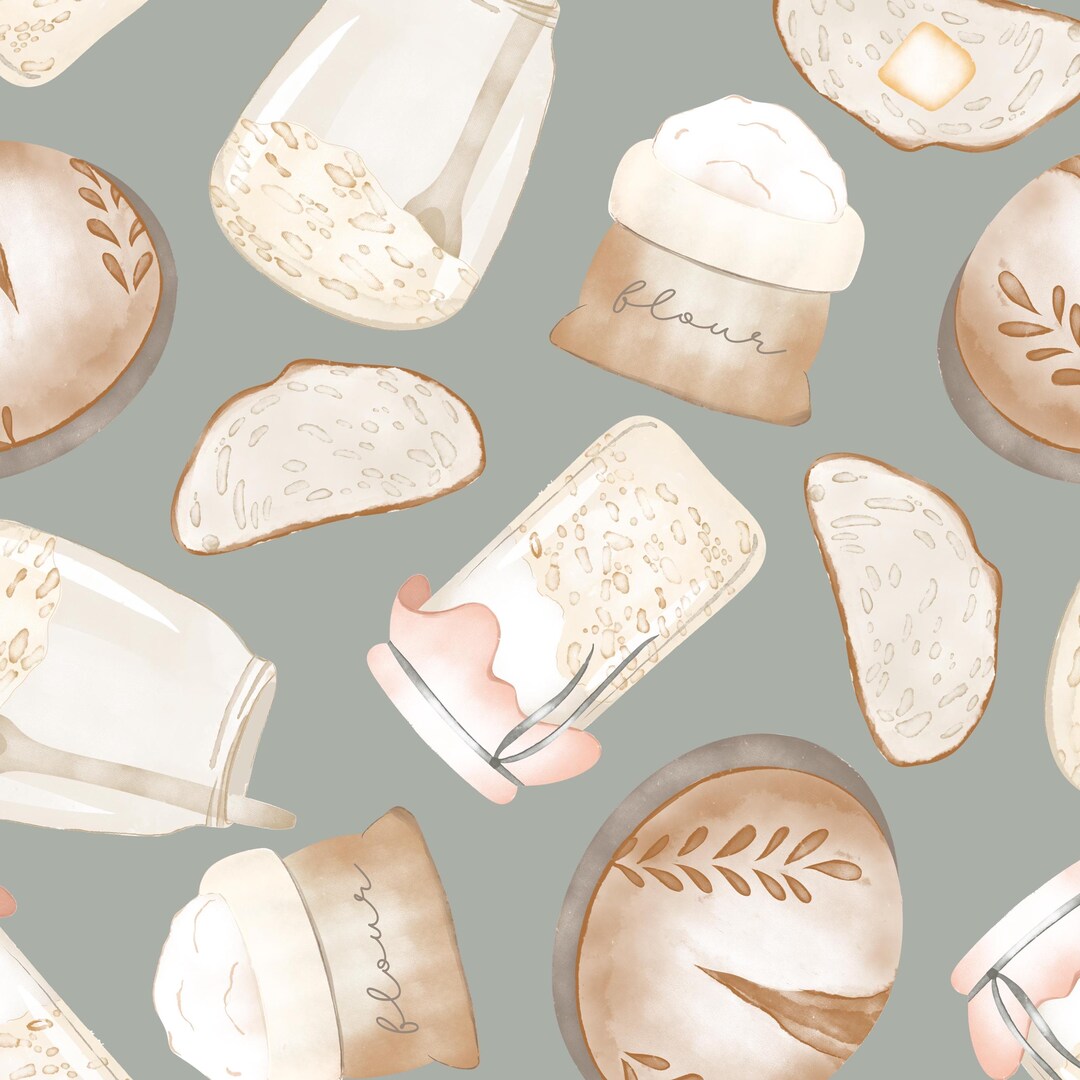 Sourdough Bread Fabric, Baking Fabric, Fabric by the Yard, by Design ...