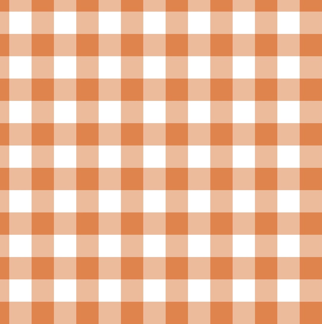 Orange Gingham Fabric, Pumpkin Spice Gingham, Fabric by the Yard, Quilting Cotton, Canvas ...